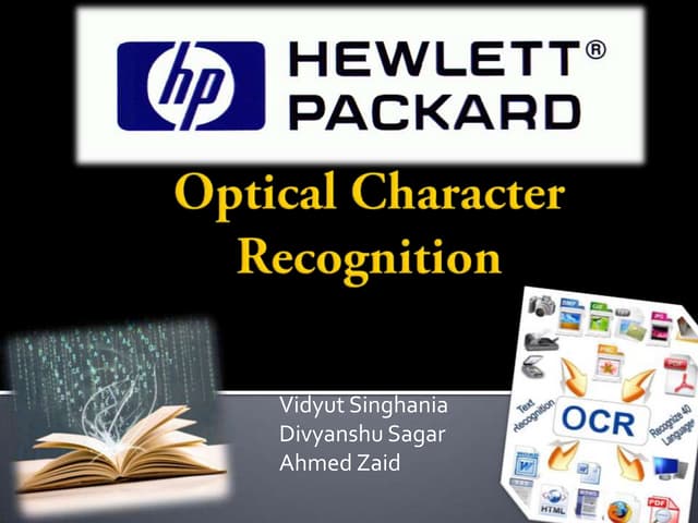 Optical character recognition (ocr) ppt | PPTX