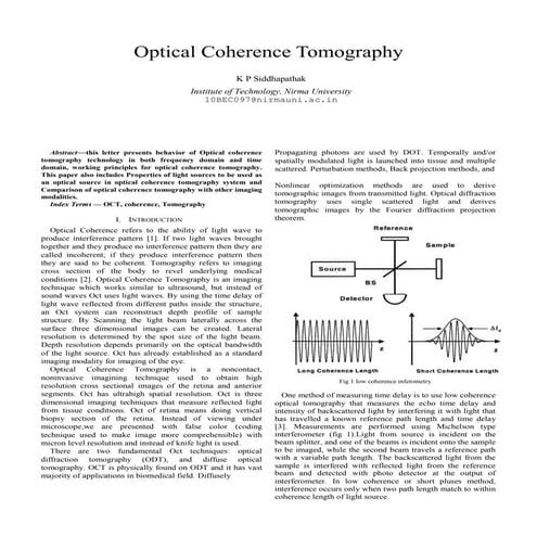Optical coherence tomography | DOCX | Eye and Vision Conditions ...
