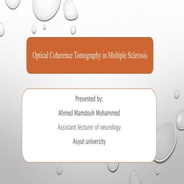 Optical coherence tomography in multiple sclerosis | PPTX