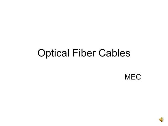 OPTICAL FIBRE CABLE Manufacturing in detail. | PPTX