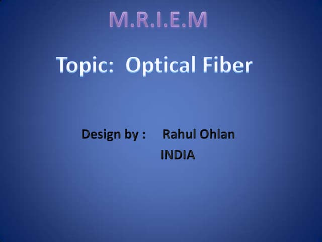 "OPTICAL FIBRES" -Physics Investigatory Project (Class XII) | PDF