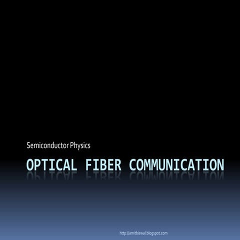 Optical fibre communication basics | PPTX | Science