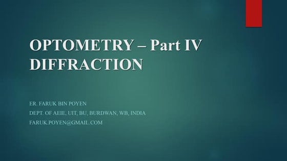 Physics Investigatory project on Diffraction | PDF