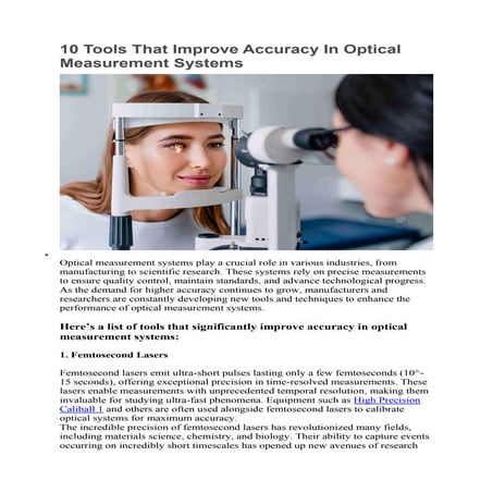 Optical Measurement Systems: 10 Tools That Improve Accuracy | The ...