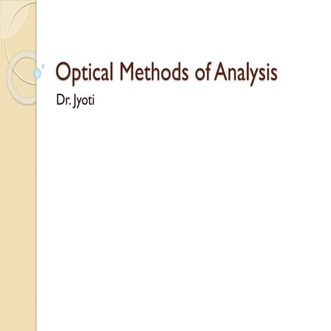 Optical Methods of analysis.pdf bsc chemistry | PDF
