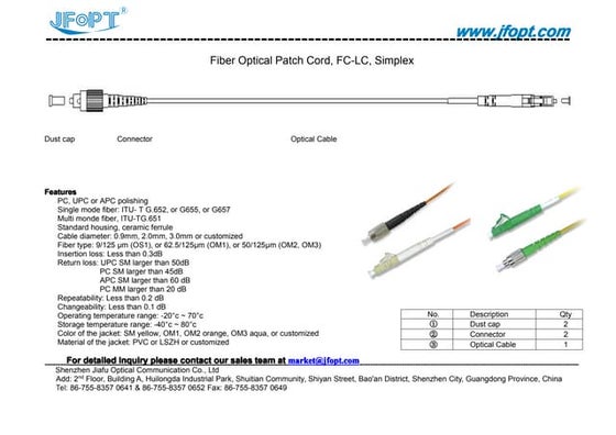 Optical patch cord st lc simplex | PPT