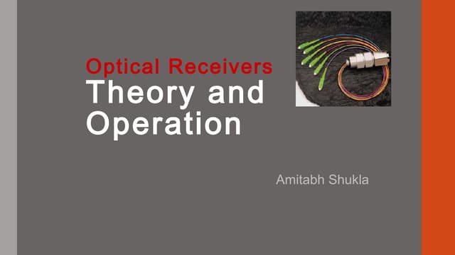 Semiconductor Optical Amplifier | PPTX