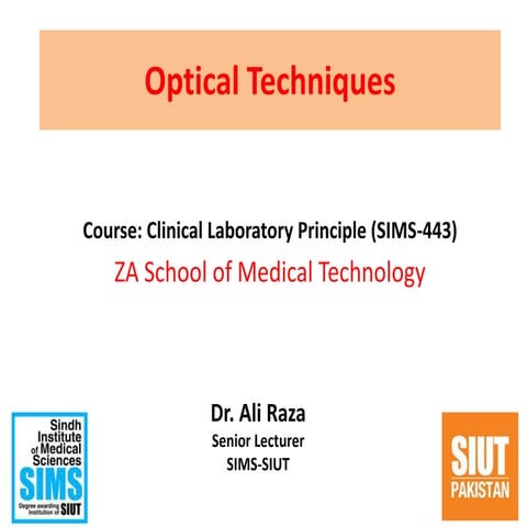 Optical Techniques sims 2021 | PPTX
