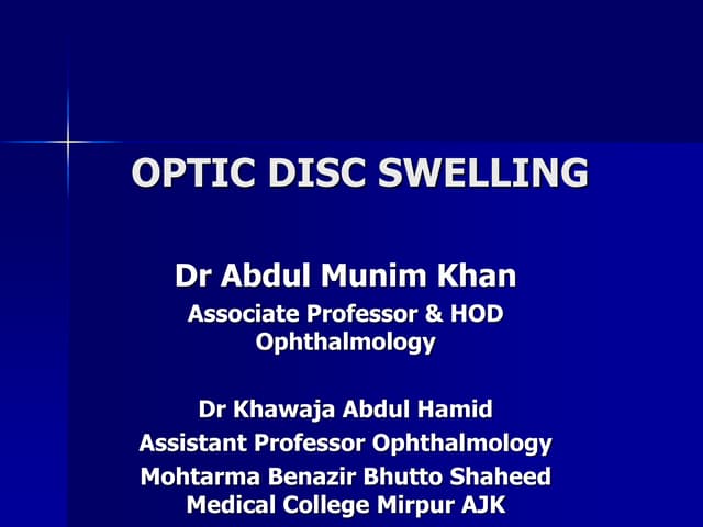Approach to a pale optic disc | PPTX