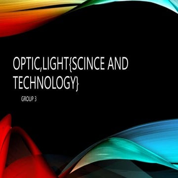 Optics and its terms | PPTX