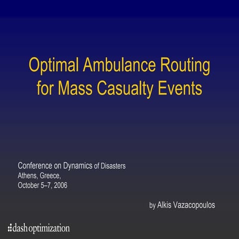Optimal ambulance routing for mass casualty events | PDF