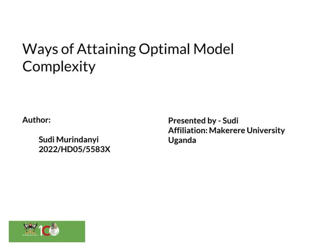 Optimal Model Complexity 1pptx