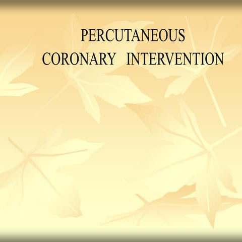Optimal PCI in Coronary artery diseases PPT | PDF