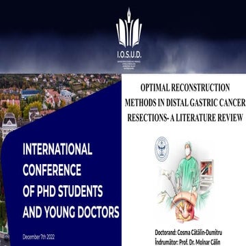 OPTIMAL RECOSNTRUCTION METHODS IN DISTAL GASTRIC CANCER-A LITERATURE REVIEW | PPT