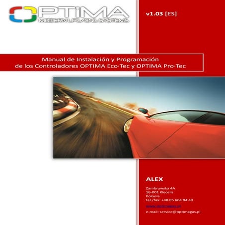 Manual de instalacion y programacion de los controladoes OPTIMA EcoTec ...