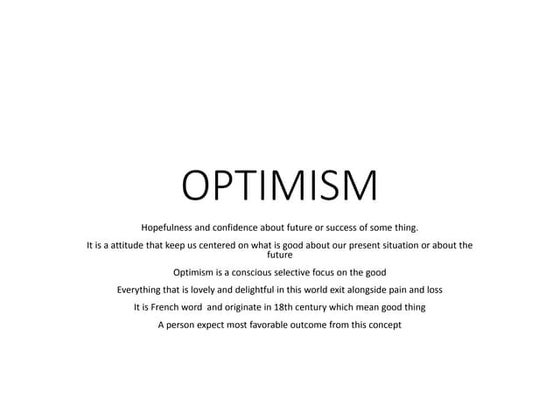 Optimism | PDF