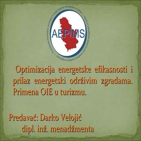 Optimizacija energetske efikasnosti (1) | PPT