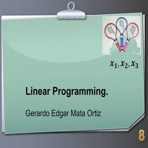 Problem Solved Linear Programming Ppt