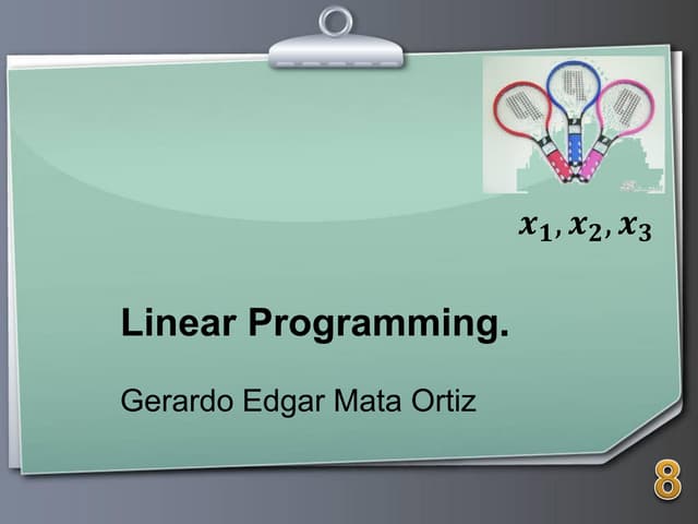 Problem Solved Linear Programming Ppt 3400