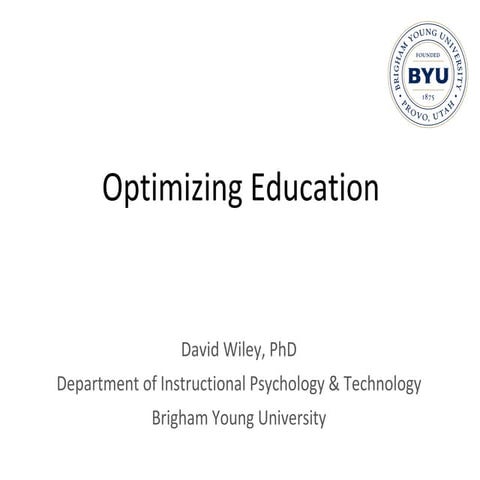 Optimizing Education | PPT