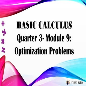 OPTIMIZATION-PROBLEMS-BASIC-CALCULUS-ppx | PPTX