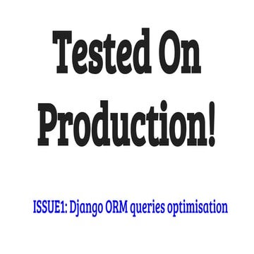 Optimization In Django Orm Pdf Databases Computer Software And Applications