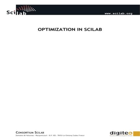 Optimization In Scilab Pdf 