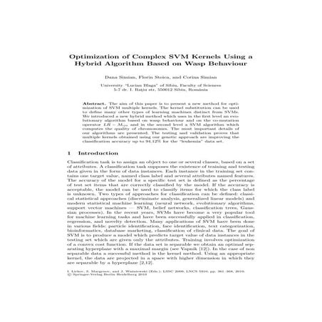 Optimization Of Complex Svm Kernels Using A Hybrid Algorithm Based On 6299