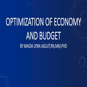 Optimization of budget | PPTX