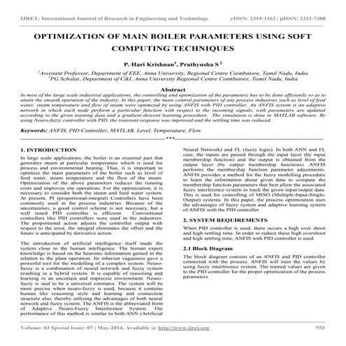 Optimization of main boiler parameters using soft | PDF