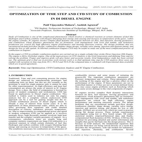 Optimization of time step and cfd study of combustion in di diesel engine | PDF | 3-D Graphics ...
