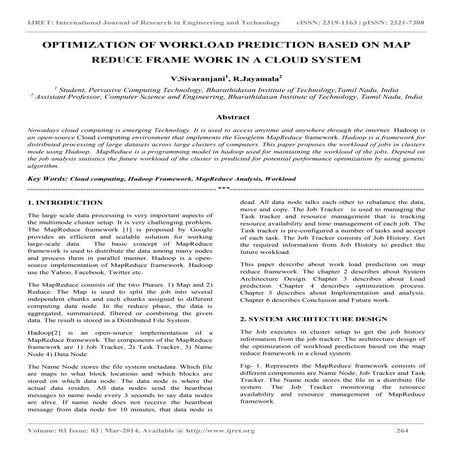 Optimization Of Workload Prediction Based On Map Reduce Frame Work In A