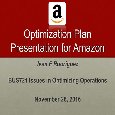 Optimization Plan for Amazon | PPTX