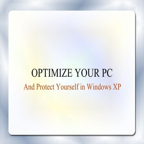 Optimize Your PC | PDF | Computing | Technology & Computing