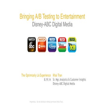 Optimizely Experience - LA - Disney-ABC | PDF