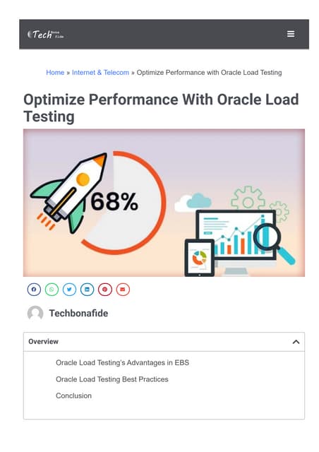 Optimize Performance With Oracle Load Testingpdf Computer Software