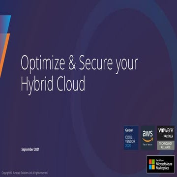 Optimize & Secure Your Hybrid Cloud with Runecast (September 2021) | PPT