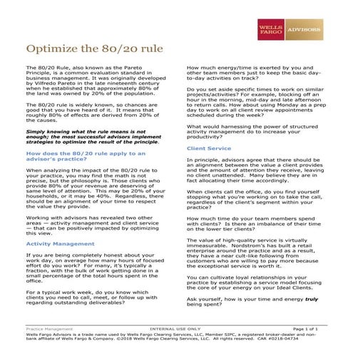 Optimize the 80 20 rule | PDF