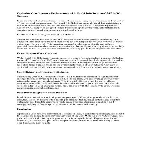 Reduce Network Risks with Proactive NOC Support.docx