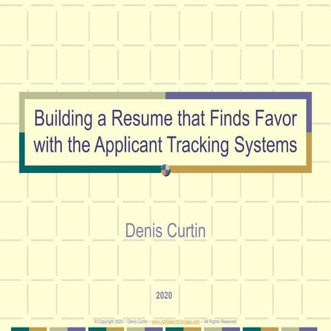 Optimize Your Resume for Applicant Tracking Systems | PPT