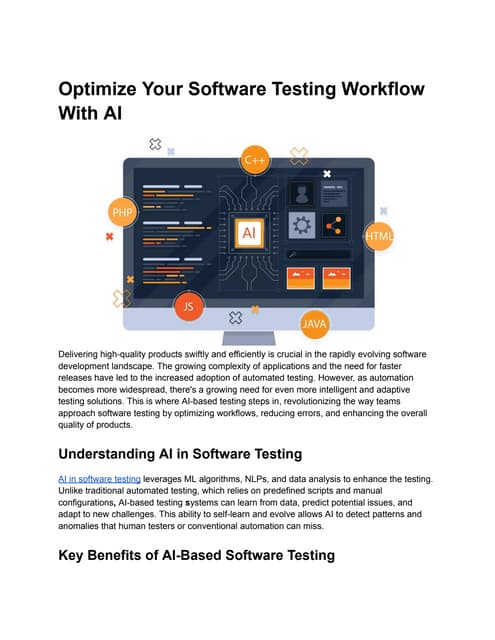 Optimize Your Software Testing Workflow With AI.pdf Optimize Your Software Testing Workflow With AI.pdf