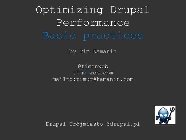 Optimizing Drupal Performance (English) | PPT Optimizing Drupal Performance (English) | PPT