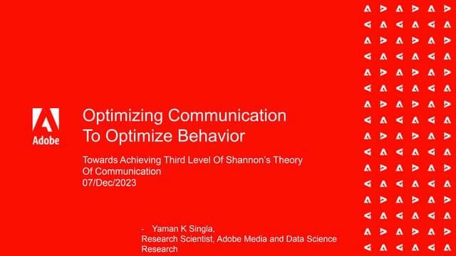 Optimizing Communication to Optimize Human Behavior - LCBM | PPT Optimizing Communication to Optimize Human Behavior - LCBM | PPT