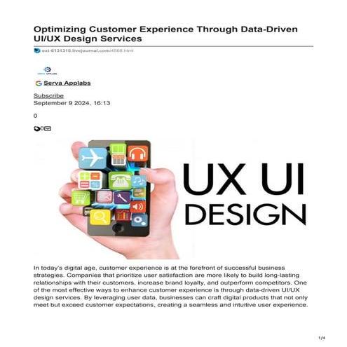 Optimizing Customer Experience Through Data Driven Uiux Design Servicespdf