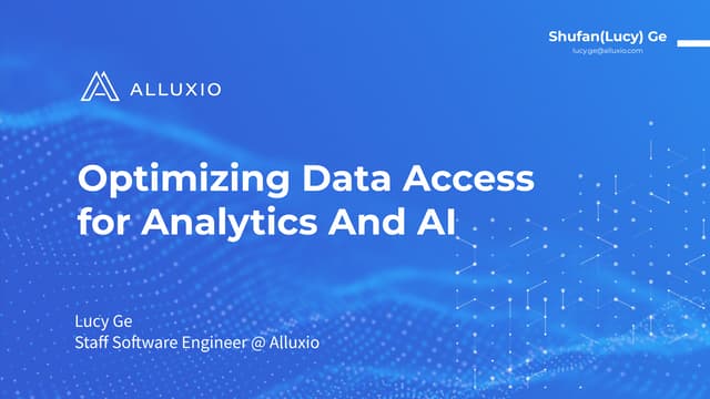 Optimizing Data Access For Analytics And Ai With Alluxio Pdf Cloud