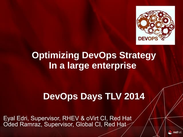 Optimizing Devops Strategy In A Large Enterprise Ppt