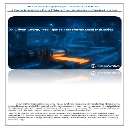 AI Energy Intelligence in Steel Industries | Optimization ...