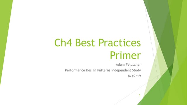 Performance Design Patterns 3 | PPT Performance Design Patterns 3 | PPT
