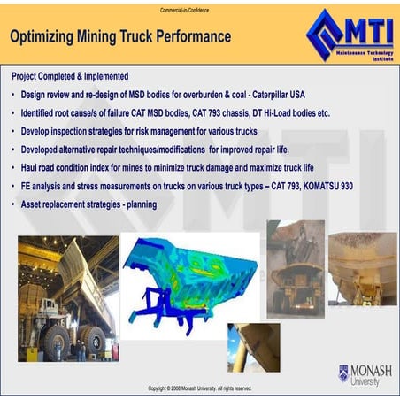 Optimizing mining truck performance | PPT