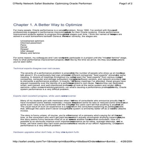 Optimizing oracle performance | PDF